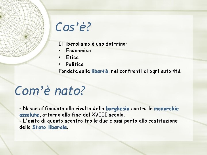 Il liberalismo La teoria politica e la filosofica