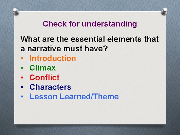 Weekly learning target I can identify parts of