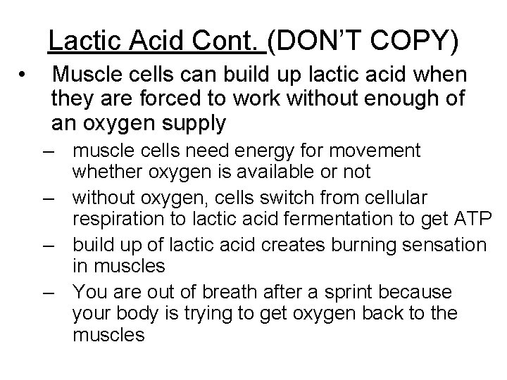 Cellular Respiration Process used by cells to release