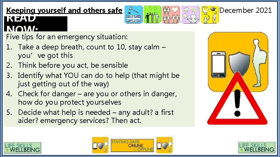 Keeping yourself and others safe READ NOW Five