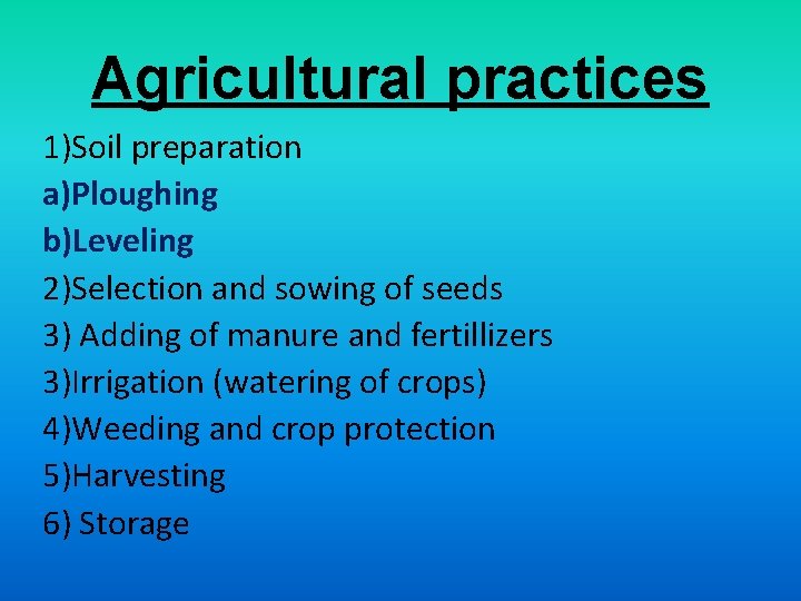 CROP PRODUCTION AND MANAGEMENT Agriculture Growing same type
