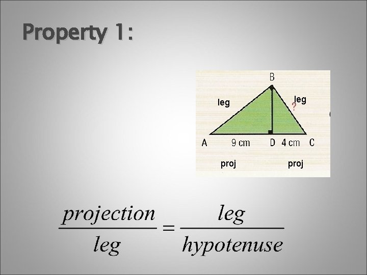 Metric Relations in Right Triangles By drawing the