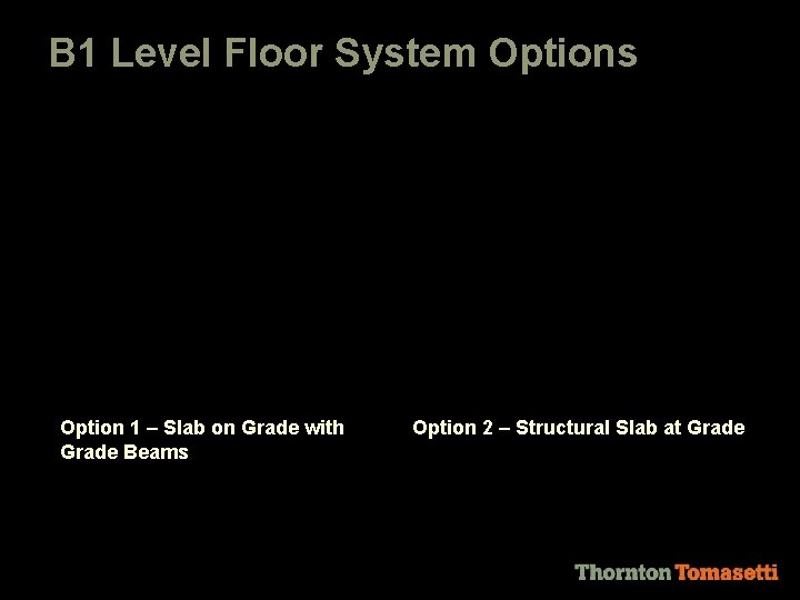 Floor Systems B 1 Level Floor System Options