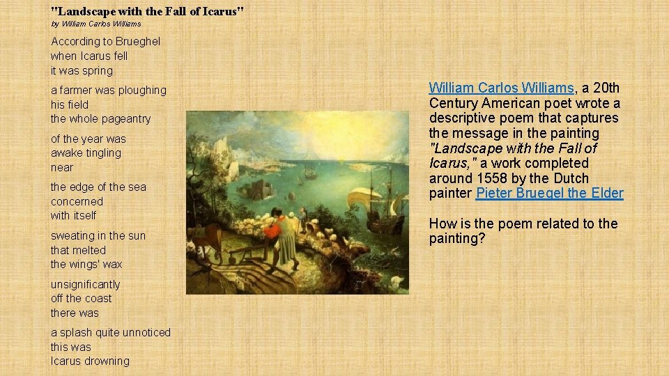 THE MYTH OF DAEDALUS AND ICARUS The myth