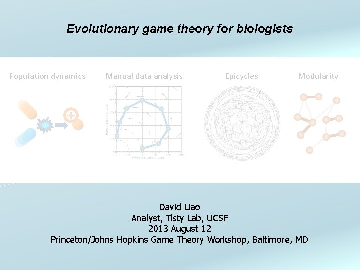 Evolutionary game theory for biologists Population dynamics Manual