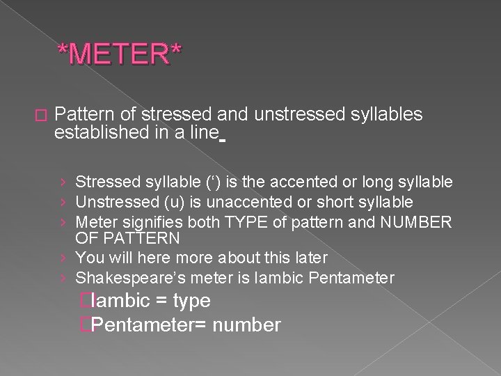 Poetry Terms In this powerpoint your vocab words