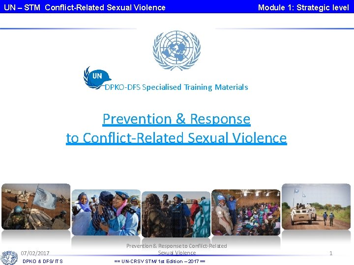 UN STM ConflictRelated Sexual Violence Module 1 Strategic
