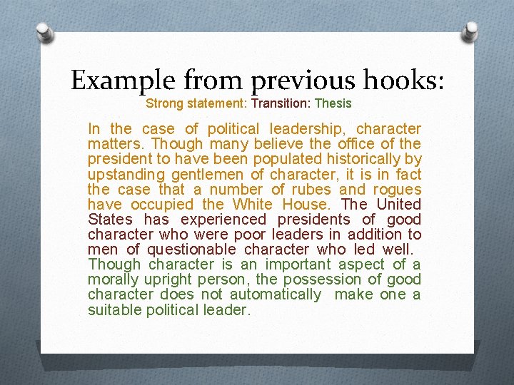 Introductions Conclusions Introduction Review Hook Grabs attention ...