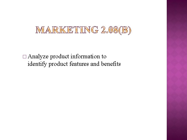Analyze product information to identify product features and
