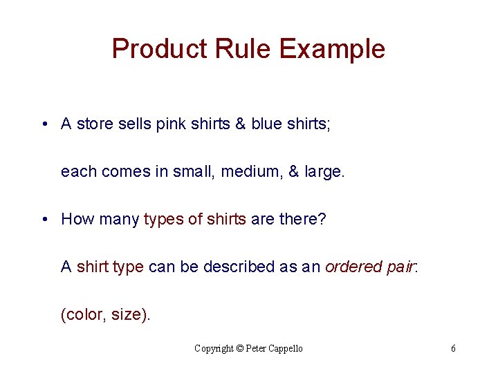 The Basics of Counting Selected Exercises Sum Rule