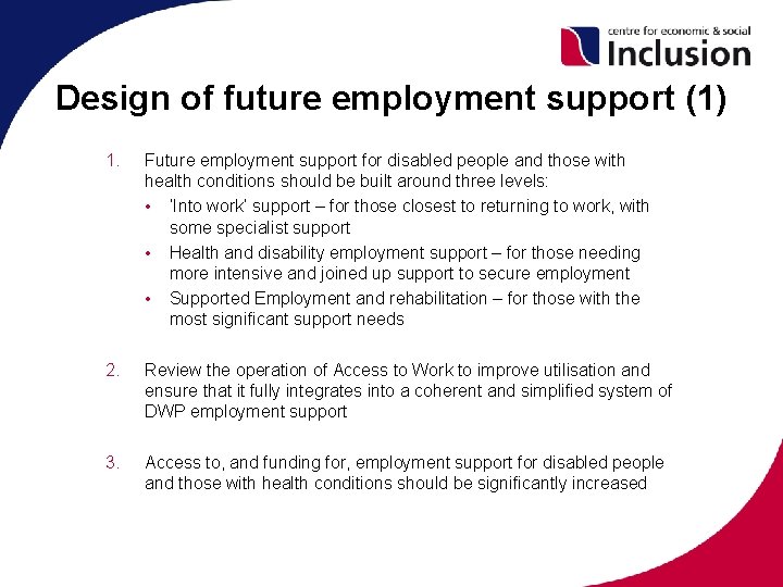 Fit for Purpose Transforming employment support for disabled