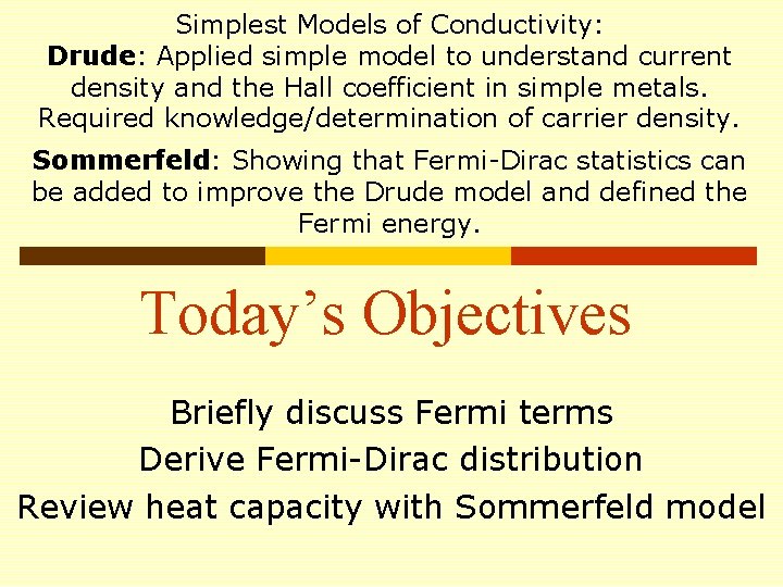 Simplest Models of Conductivity Drude Applied simple model