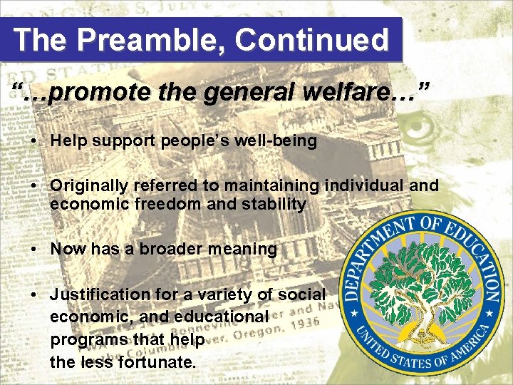 The Preamble We the People Originally meant Today