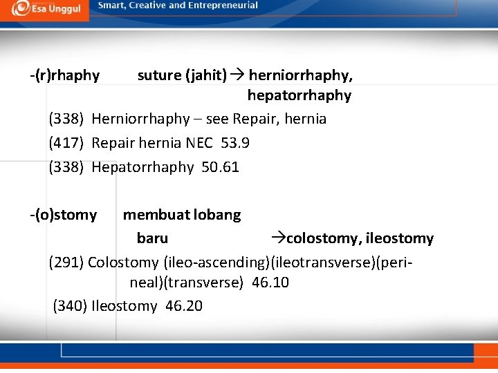 KLASIFIKASI TINDAKAN PEMBEDAHAN Pertemuan 10 b dr Mayang