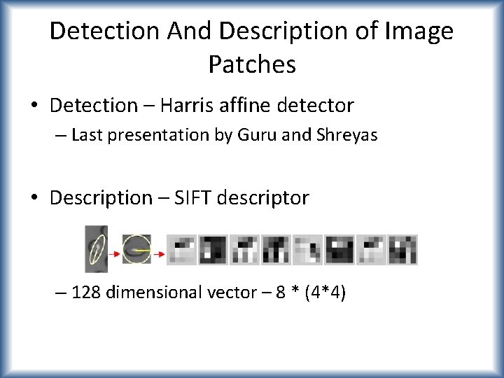 Visual Categorization With Bags of Keypoints Original Authors