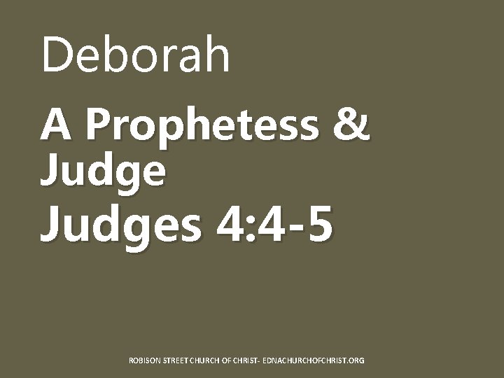 Deborah Barak Judges 4 4 7 ROBISON STREET
