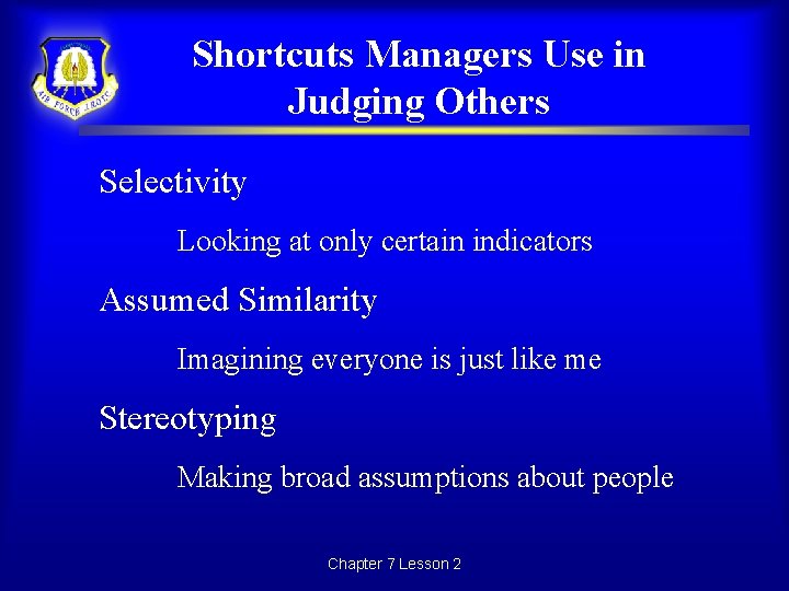 Managers and Group Behavior Overview Perception How People