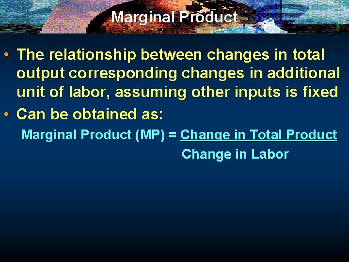 PB 102 MICROECONOMICS CHAPTER 5 THEORY OF PRODUCTION