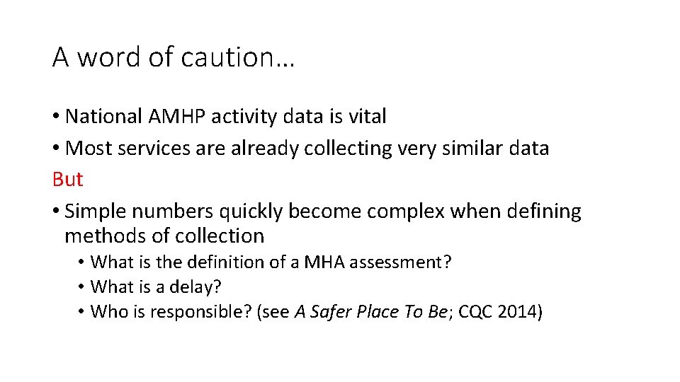 AMHP activity data why capture it ADASS webinar