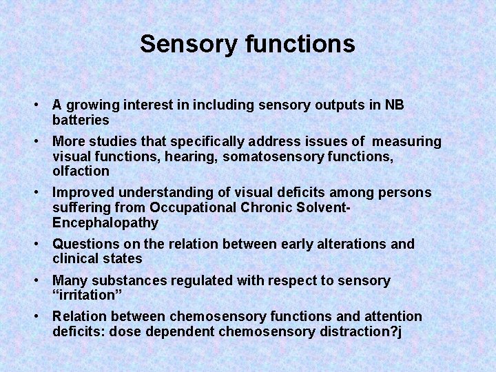 It is not because Hg or other chemicals