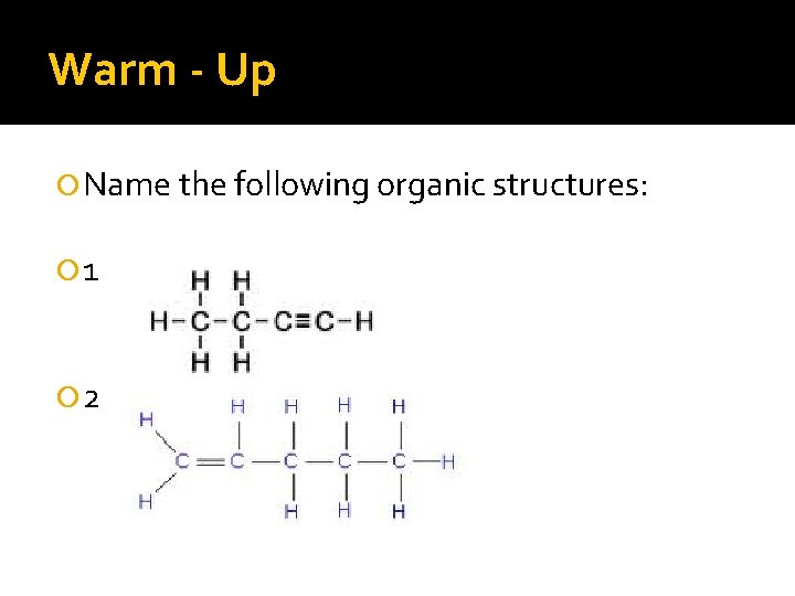 Molecule Building Molecular vs Structural Formulas Objective Today