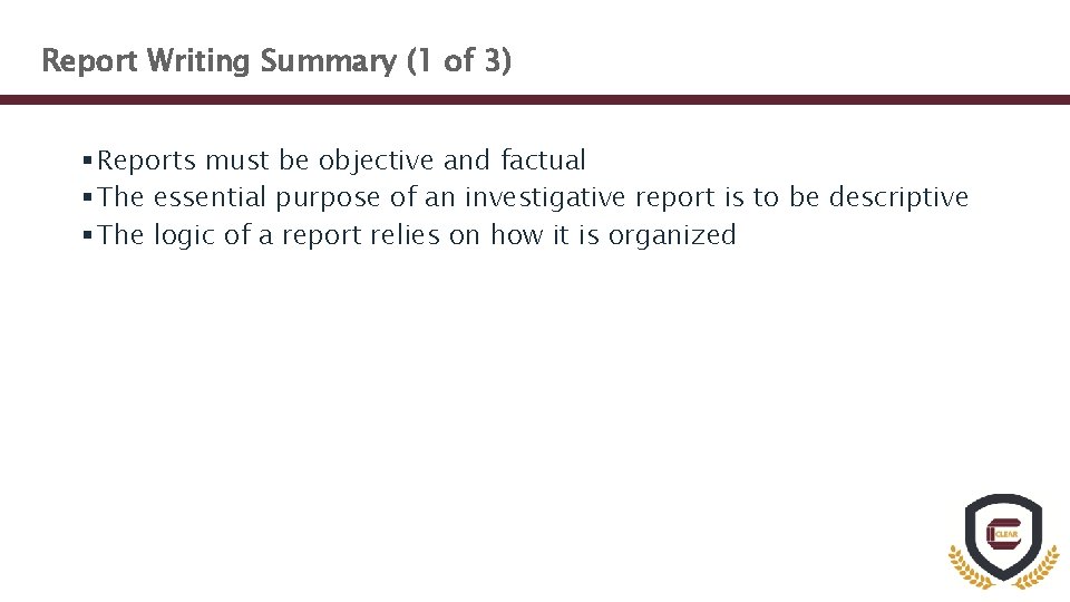 Report Writing National Certified InvestigatorInspector Training Basic ...