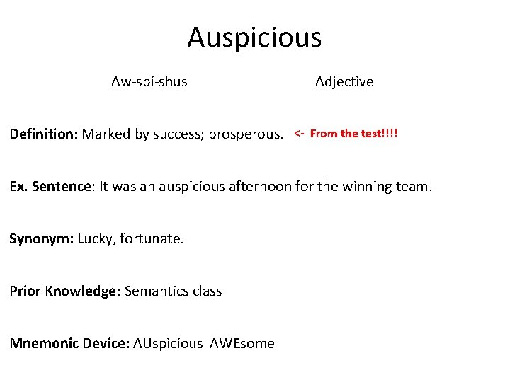 100 Words Every Freshman Should Know StudentLed Presentations