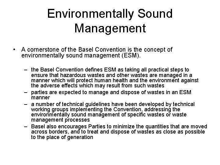 Basel Convention Technical Guidelines on the Environmentally Sound