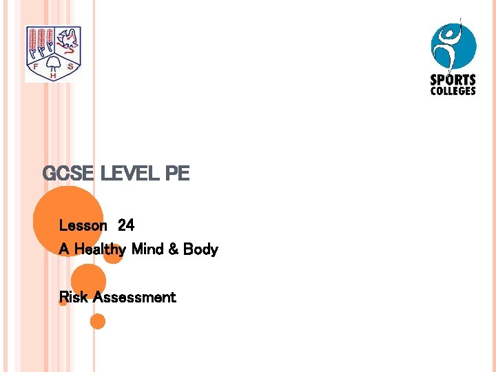 GCSE LEVEL PE Lesson 24 A Healthy Mind
