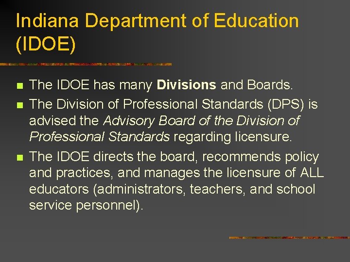 SchoolBased Practice Indiana Licensure Deborah R Harman MAT