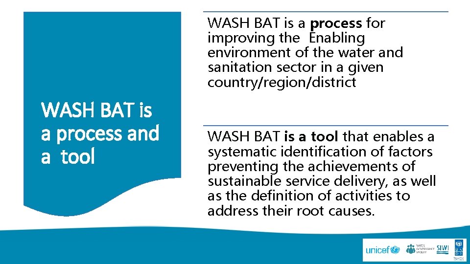 WASH Bottleneck Analysis Implementation Training of Trainers Water