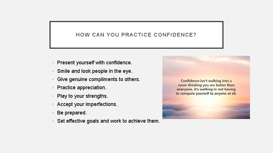 SELF CONFIDENCE By Nicky Karkooti WHY IS CONFIDENCE