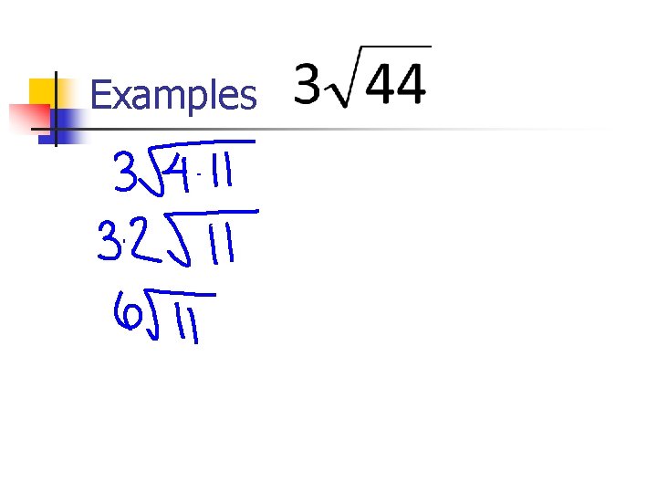 Radicals Review Radical Sign Parts Radicand the number