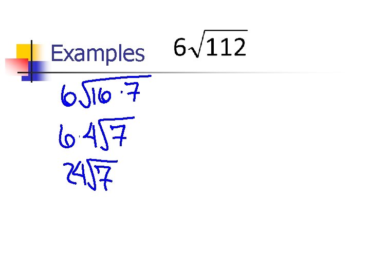Radicals Review Radical Sign Parts Radicand the number