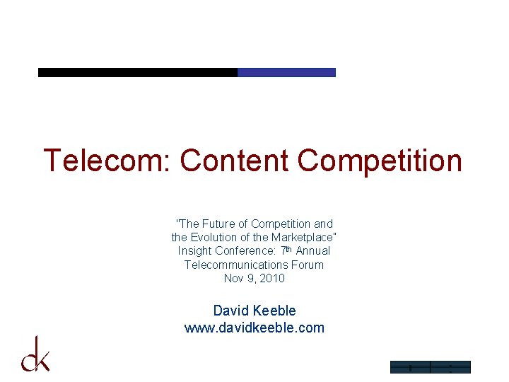Telecom Content Competition The Future of Competition and