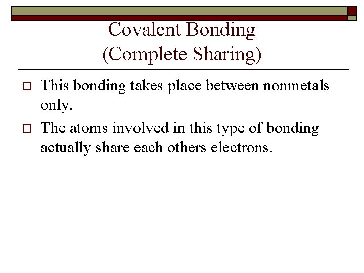 Types of Chemical Bonds Chapter 12 1 Introduction