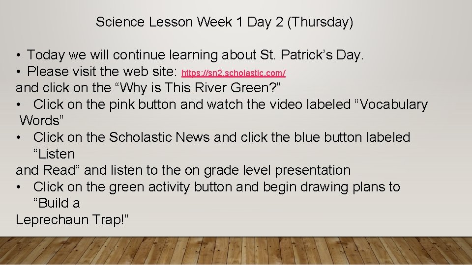 SECOND GRADE WEEK 1 Reading Lesson Week 1