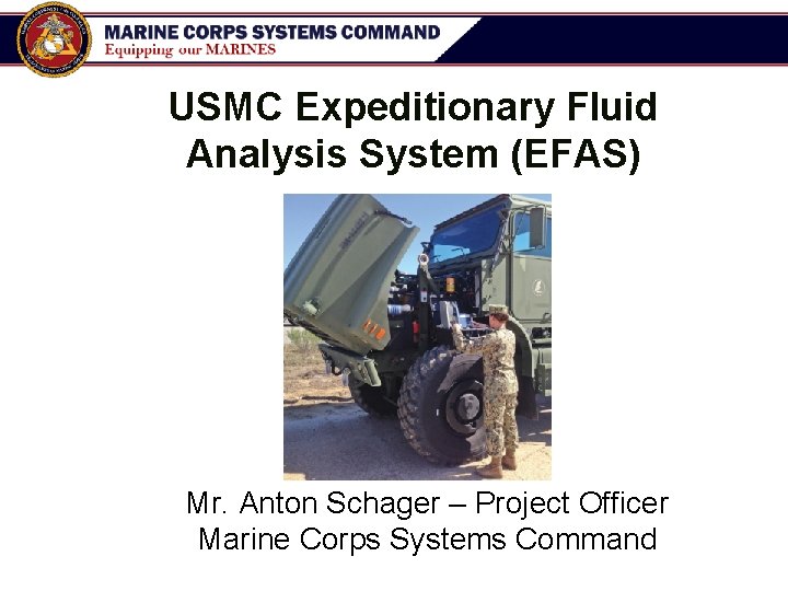 USMC Expeditionary Fluid Analysis System EFAS Mr Anton