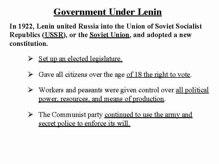 Chapter 14 World War I the Russian Revolution