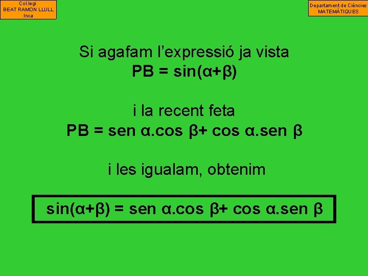 Col legi BEAT RAMON LLULL Inca Departament de