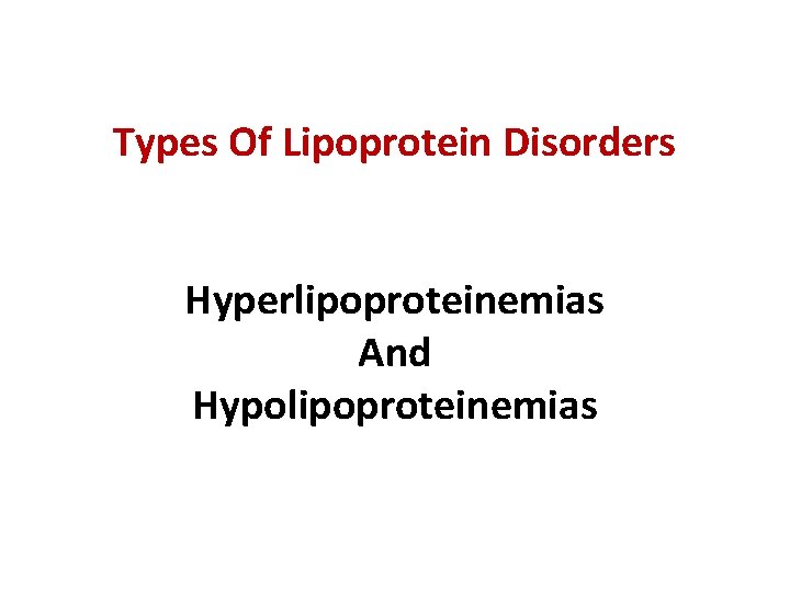 Lipid Associated Disorders OR Lipid Related Clinical Problems