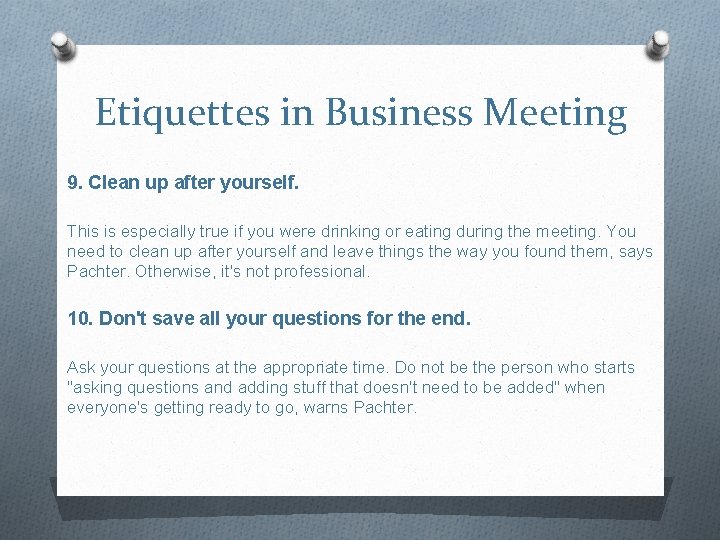 Conducting Business Meetings Procedures and Etiquettes Bernas Francis