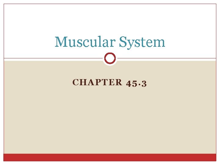 Muscular System CHAPTER 45 3 Muscular System Major