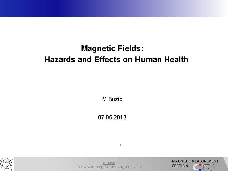 Magnetic Fields Hazards and Effects on Human Health