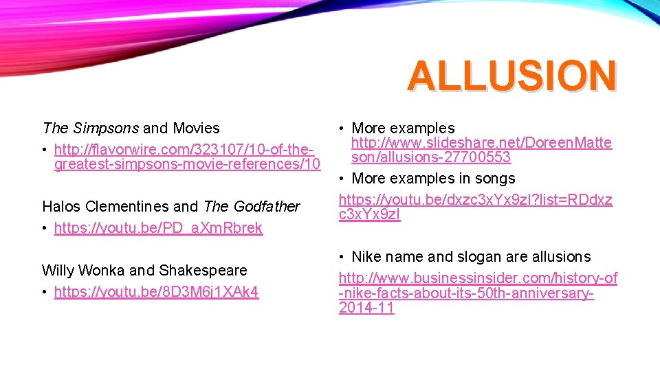 LITERARY TERMS TO KNOW Definition ALLITERATION The repetition