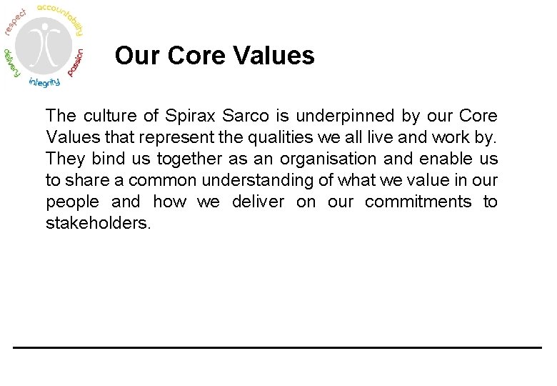 Core Values Our Core Values The culture of