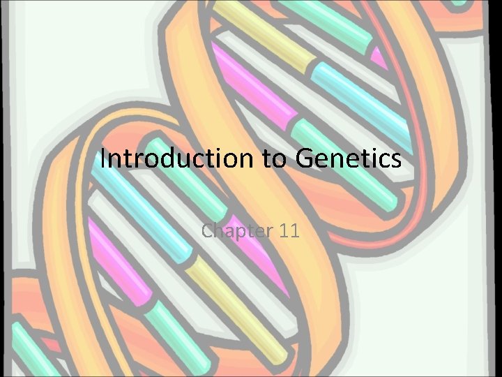 Introduction to Genetics Chapter 11 ARE TRAITS INHERITED