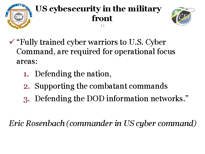 Proposed Cyber Security Framework for Tanzania Presenter Prof