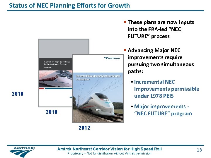 The Northeast Corridor Vision for High Speed Rail
