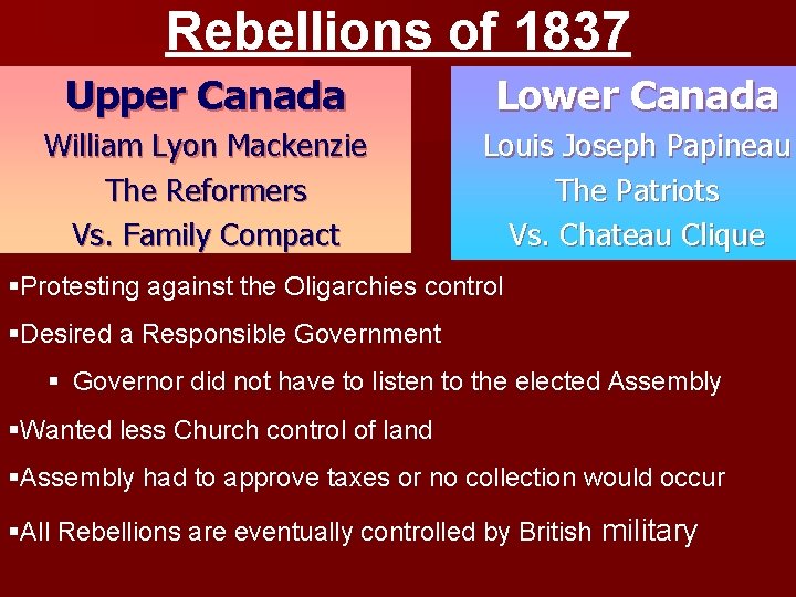 Canadian Confederation French Indian War n Britain takes